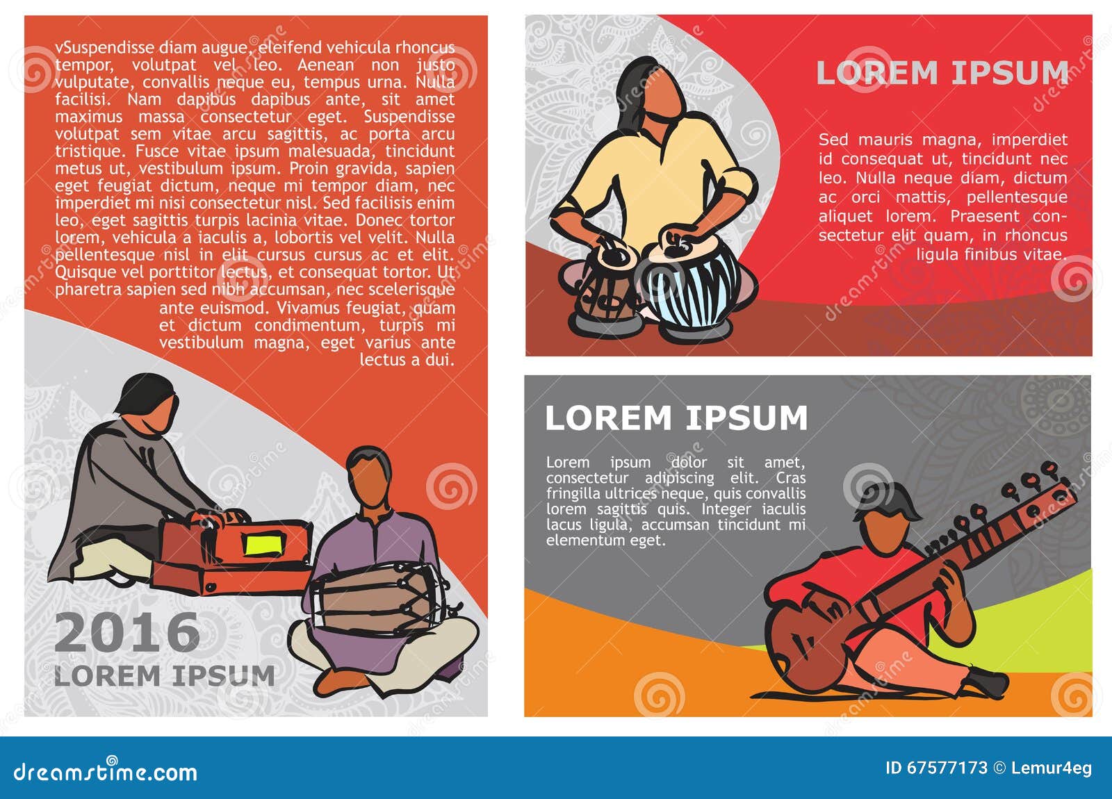 Vector Indian Musician Poster Template Stock Vector - Illustration of ...