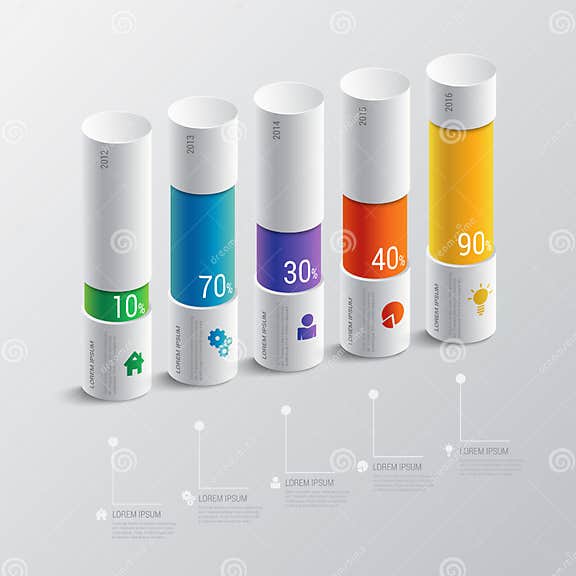 Vector Indicator Chart Graphic Infographics Template Background Stock ...