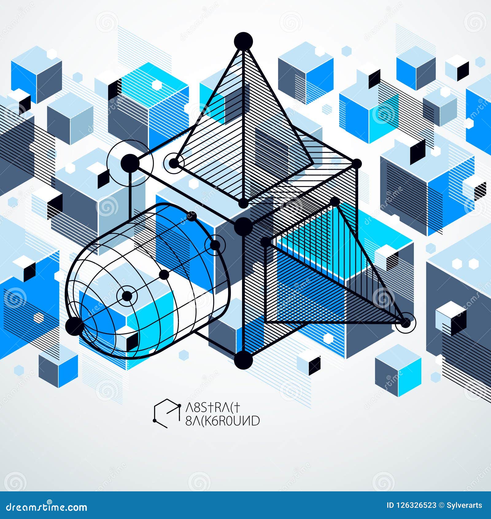 Vector Industrial and Engineering Blue Background, Future Technical ...