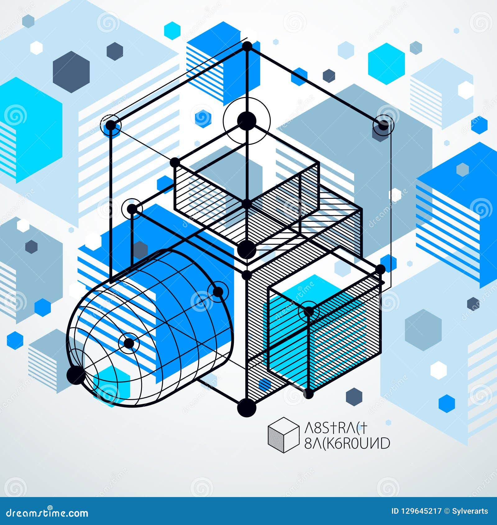 Vector Industrial and Engineering Blue Background, Future Technical ...