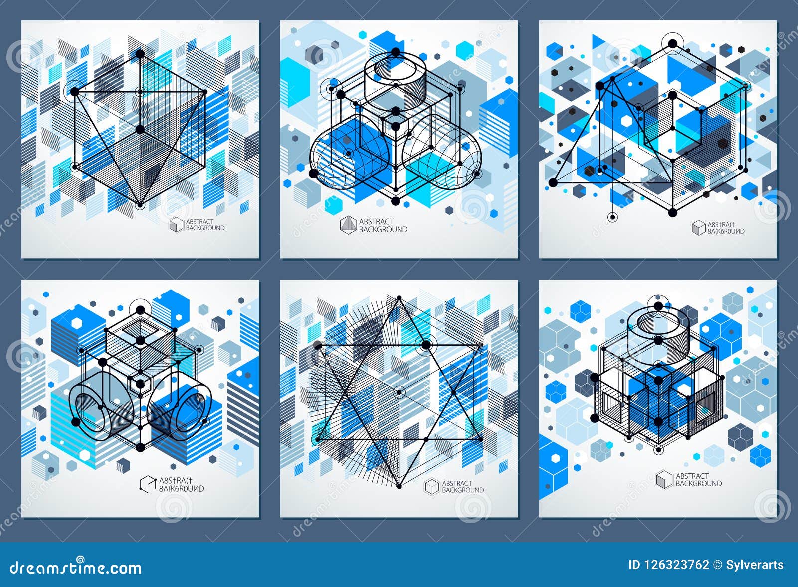 Vector Industrial and Engineering Blue Backgrounds Set, Future T Stock ...