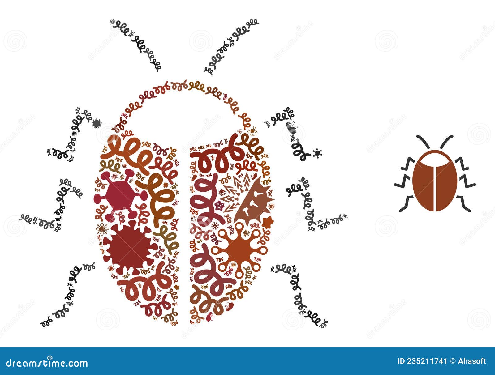 Mosaic Bug Icon of Infectious Microbes Stock Vector - Illustration of ...
