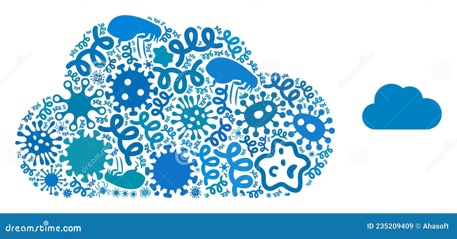 Collage Cloud Icon of Infection Microbes Stock Vector - Illustration of ...