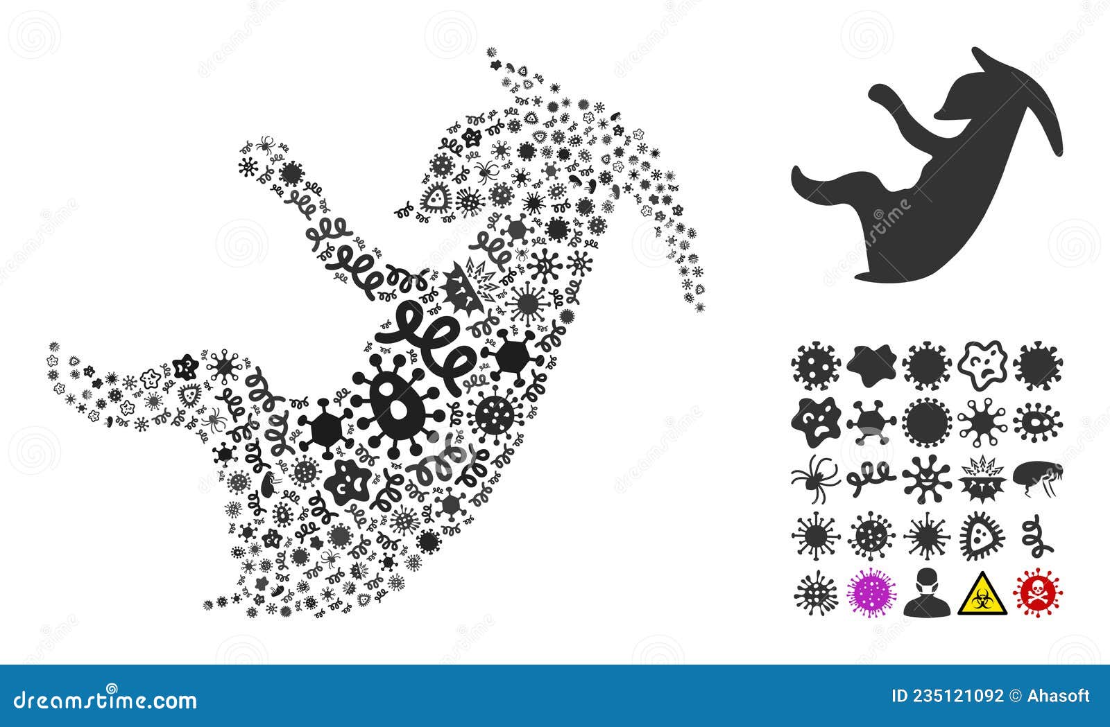 Collage Alien Embryo Icon of Infection Microbes Stock Vector ...