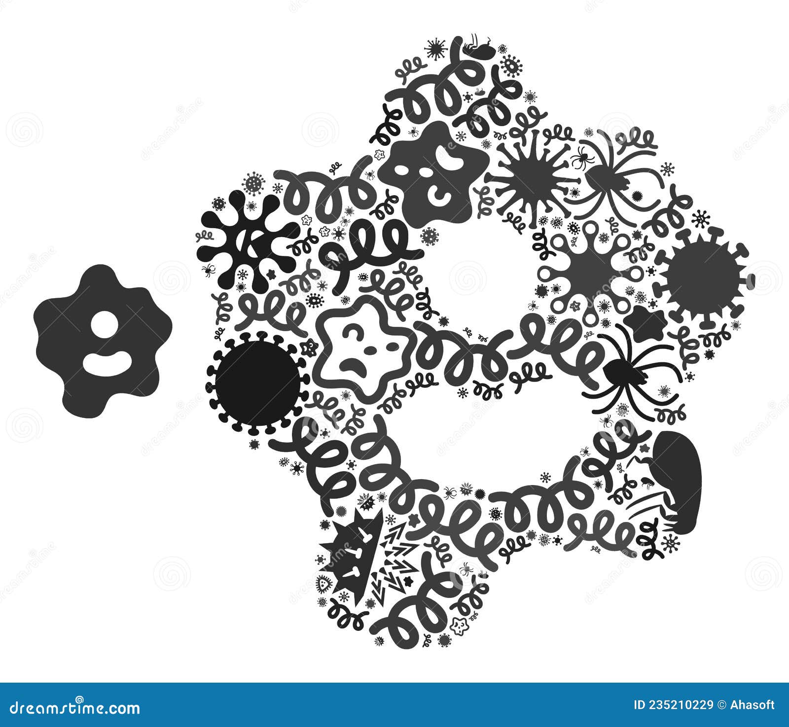 Collage Amoeba Icon of Infection Microbes Stock Vector - Illustration ...