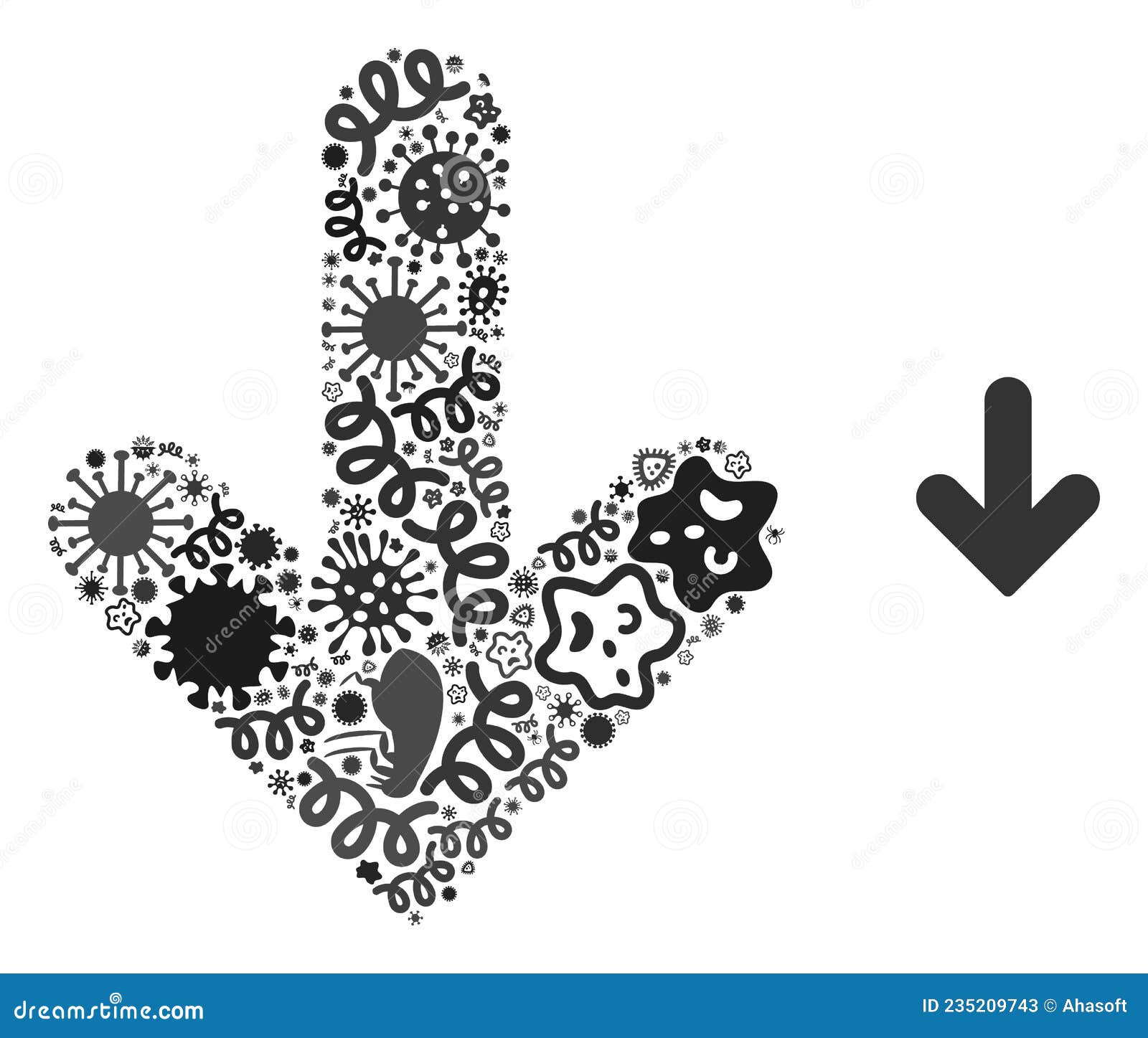 Composition Arrow Down Icon of Infection Viruses Stock Vector ...