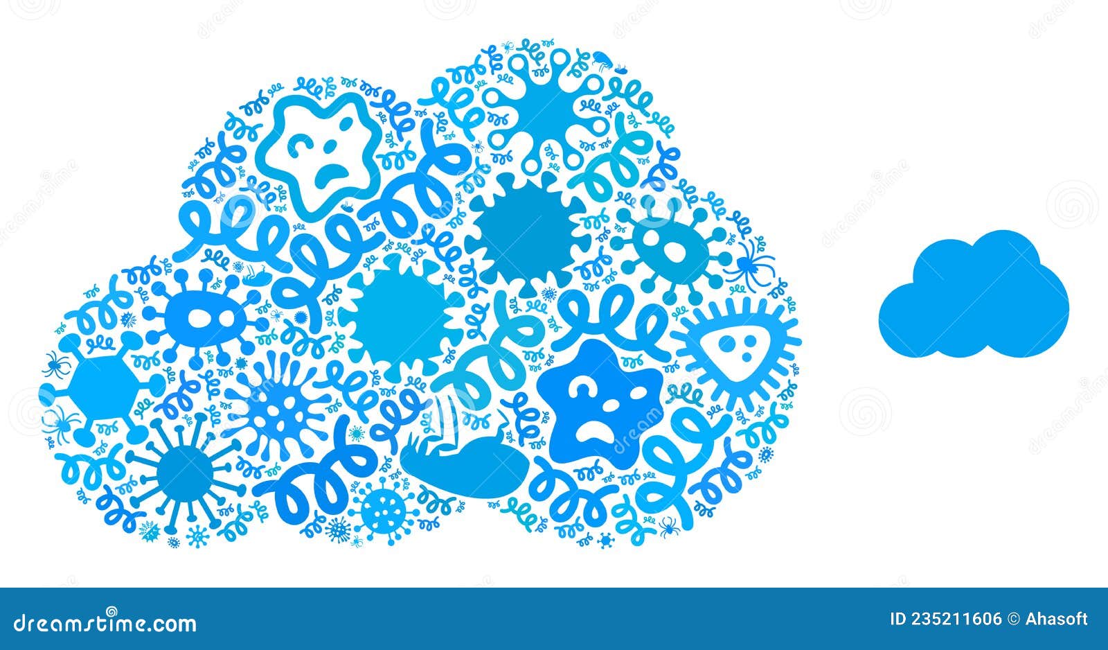 Collage Cloud Icon of Flu Viruses Stock Vector - Illustration of cell ...