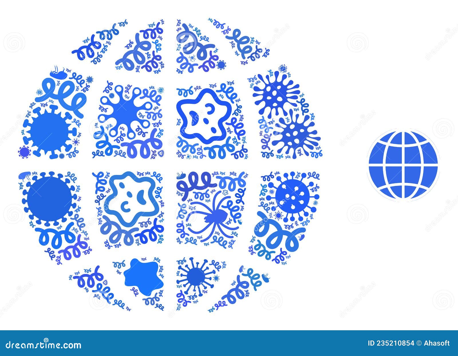 Composition Globe Icon of Infectious Pathogens Stock Vector ...