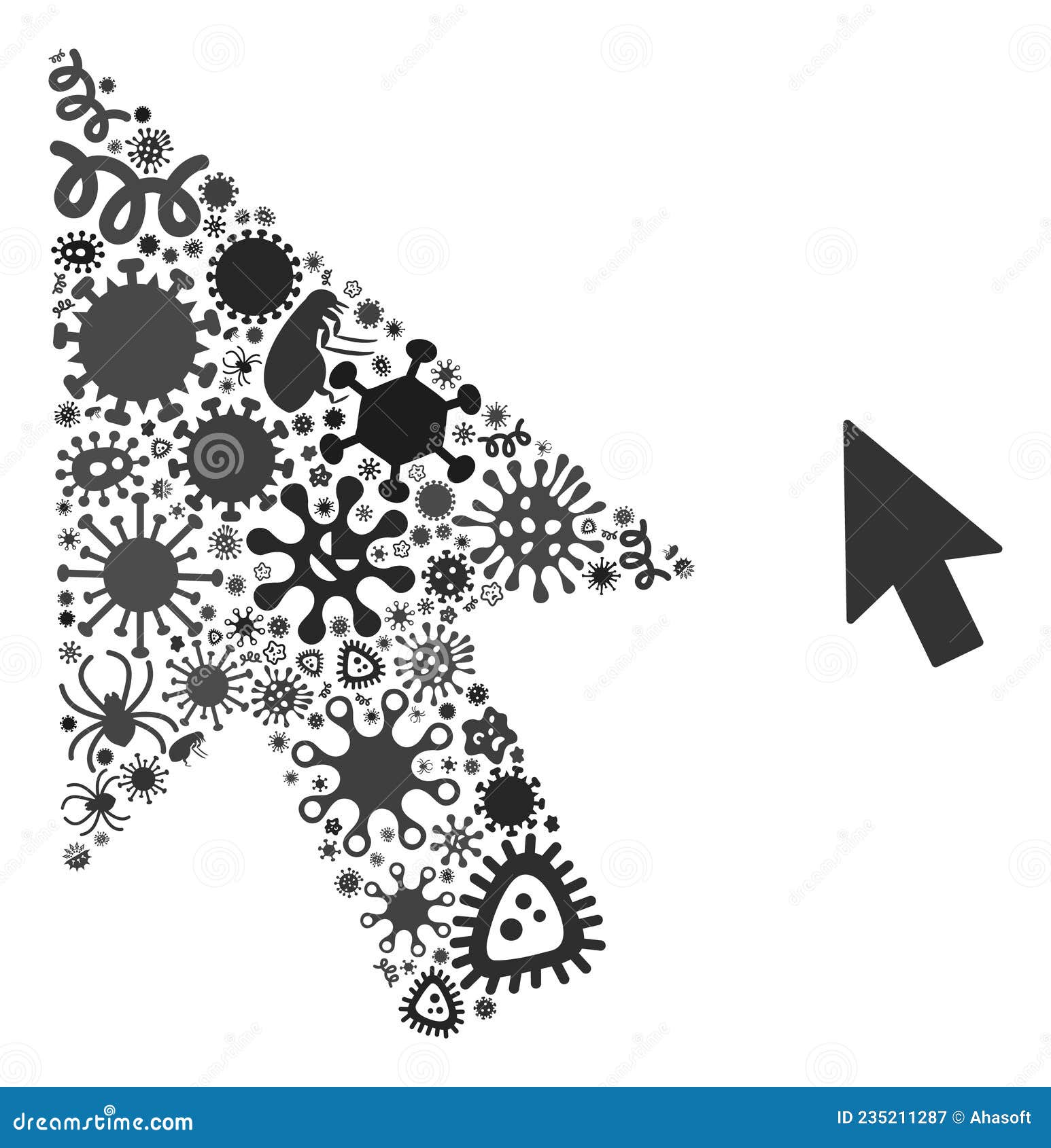 Collage Mouse Cursor Icon of Infectious Pathogens Stock Vector ...