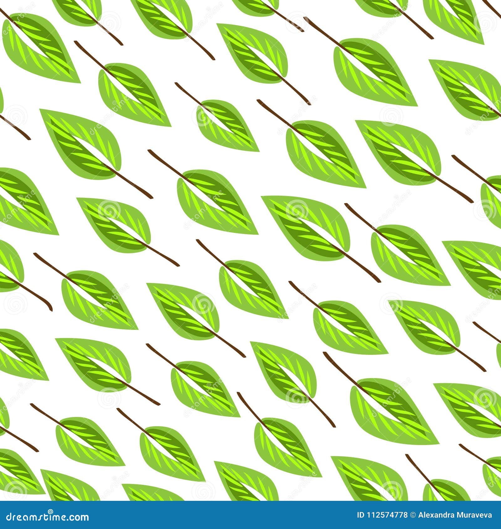 Vector Infinite Pattern with Leaves Stock Illustration - Illustration ...