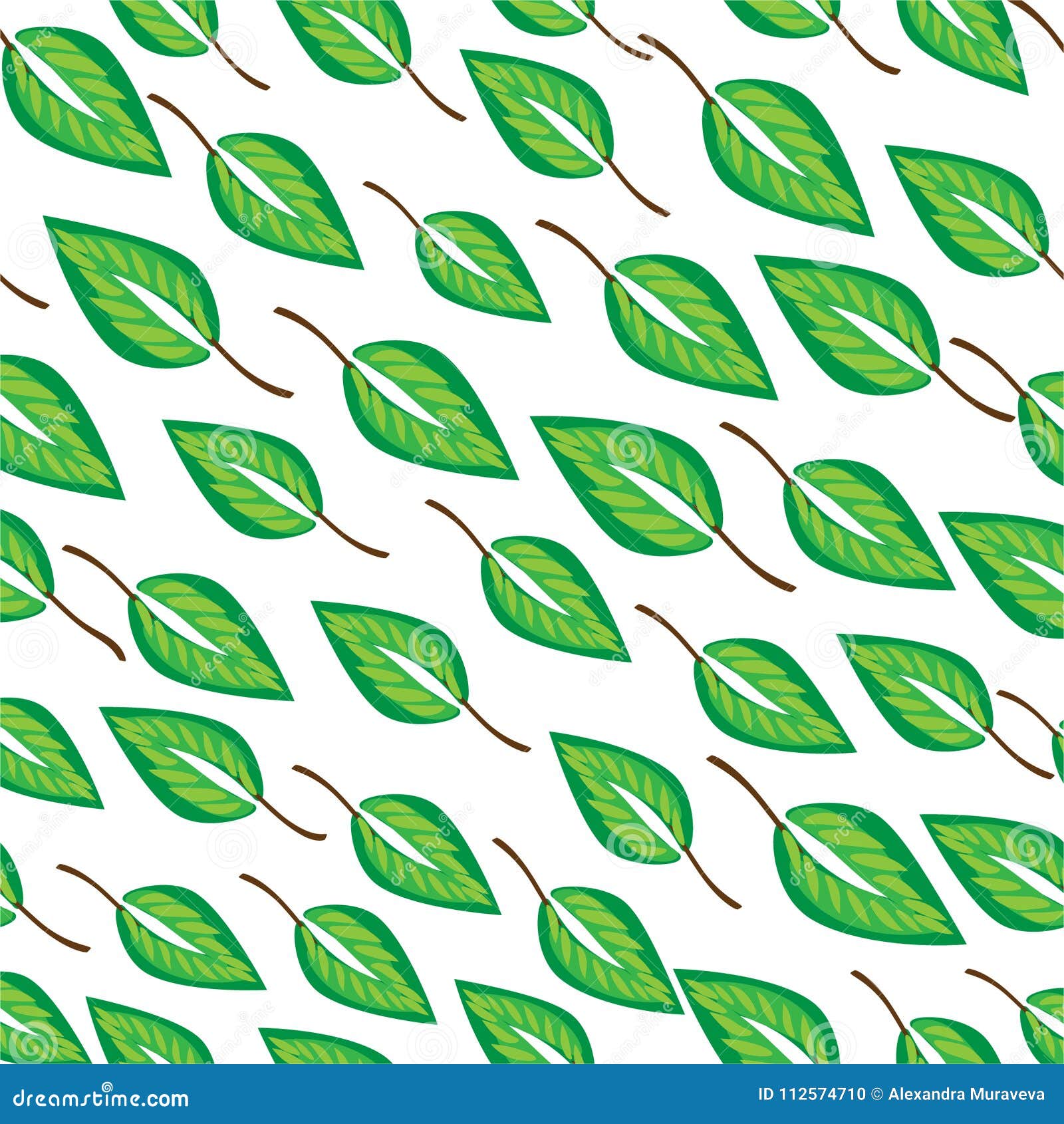 Vector Infinite Pattern with Leaves Stock Illustration - Illustration ...