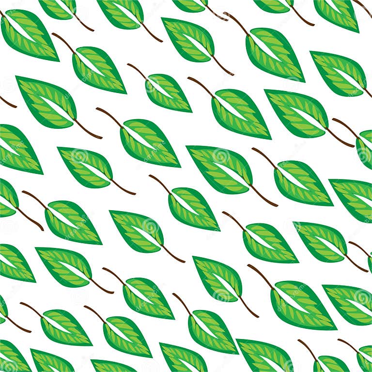Vector Infinite Pattern with Leaves Stock Illustration - Illustration ...