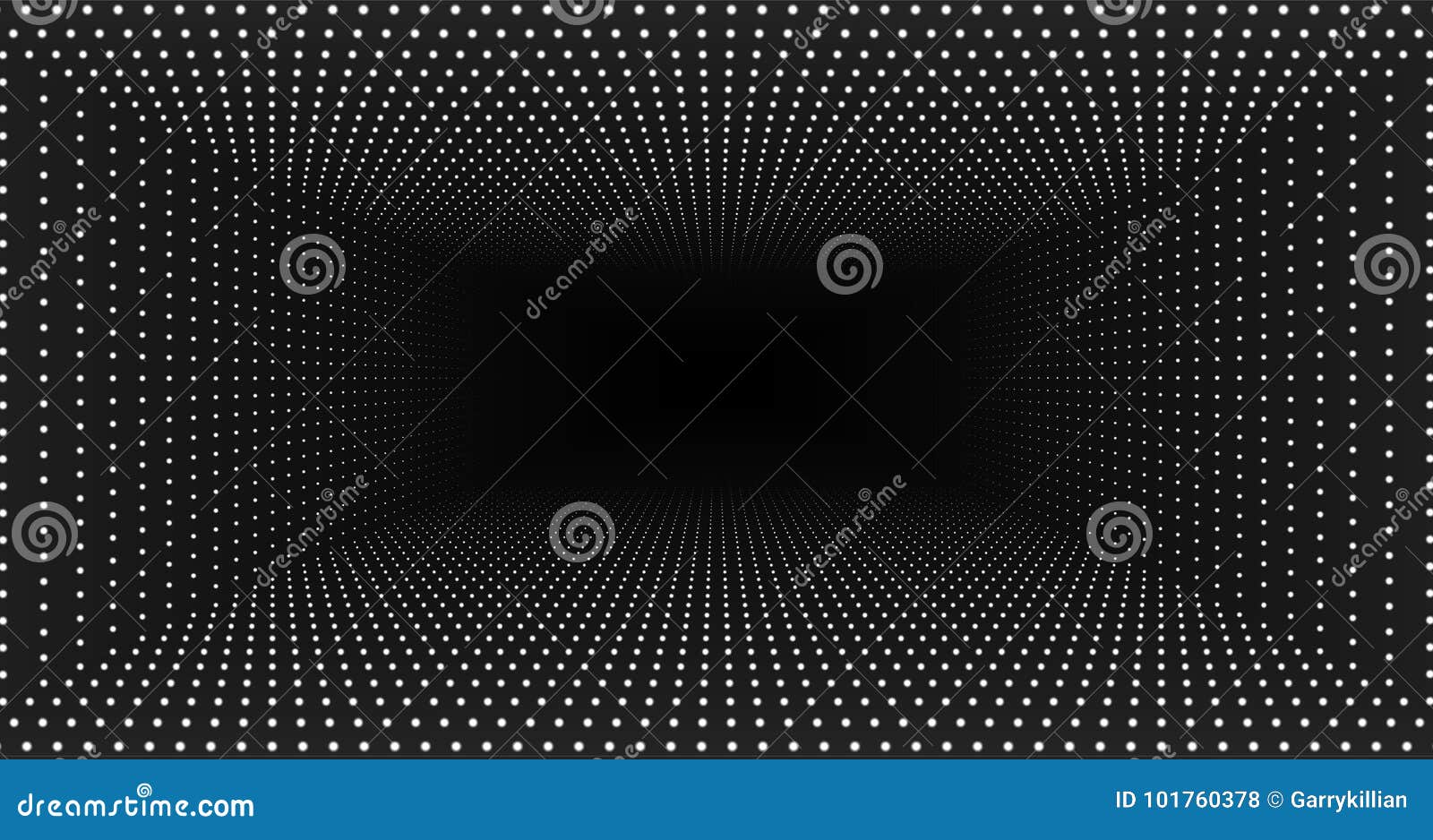 Vector Infinite Rectangular Tunnel of Shining Flares on Monochrome ...