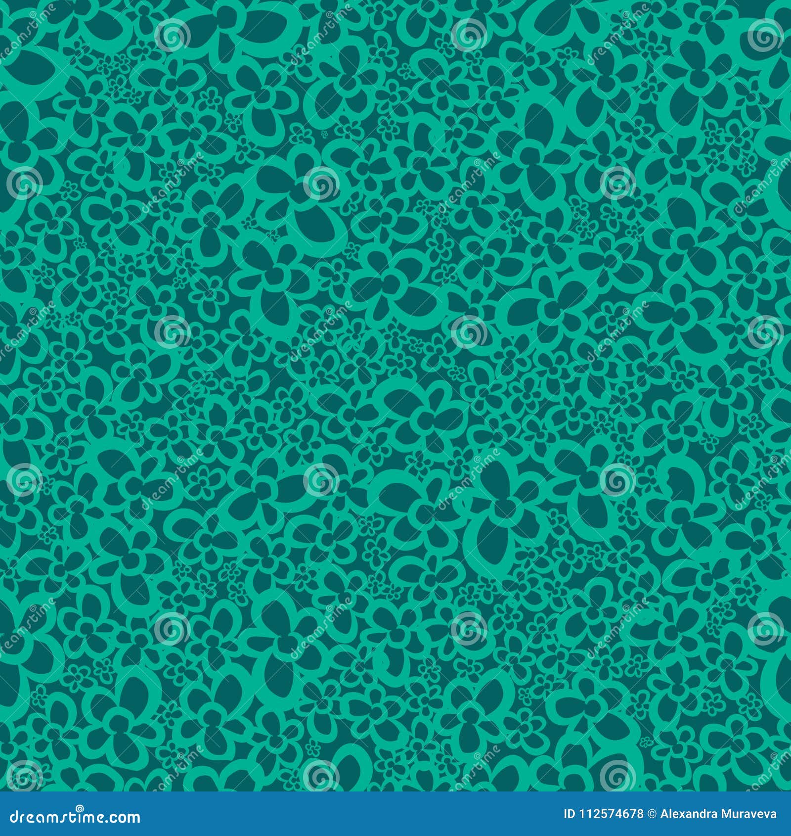 Vector Infinite Turquoise Flower Pattern Editorial Stock Photo ...