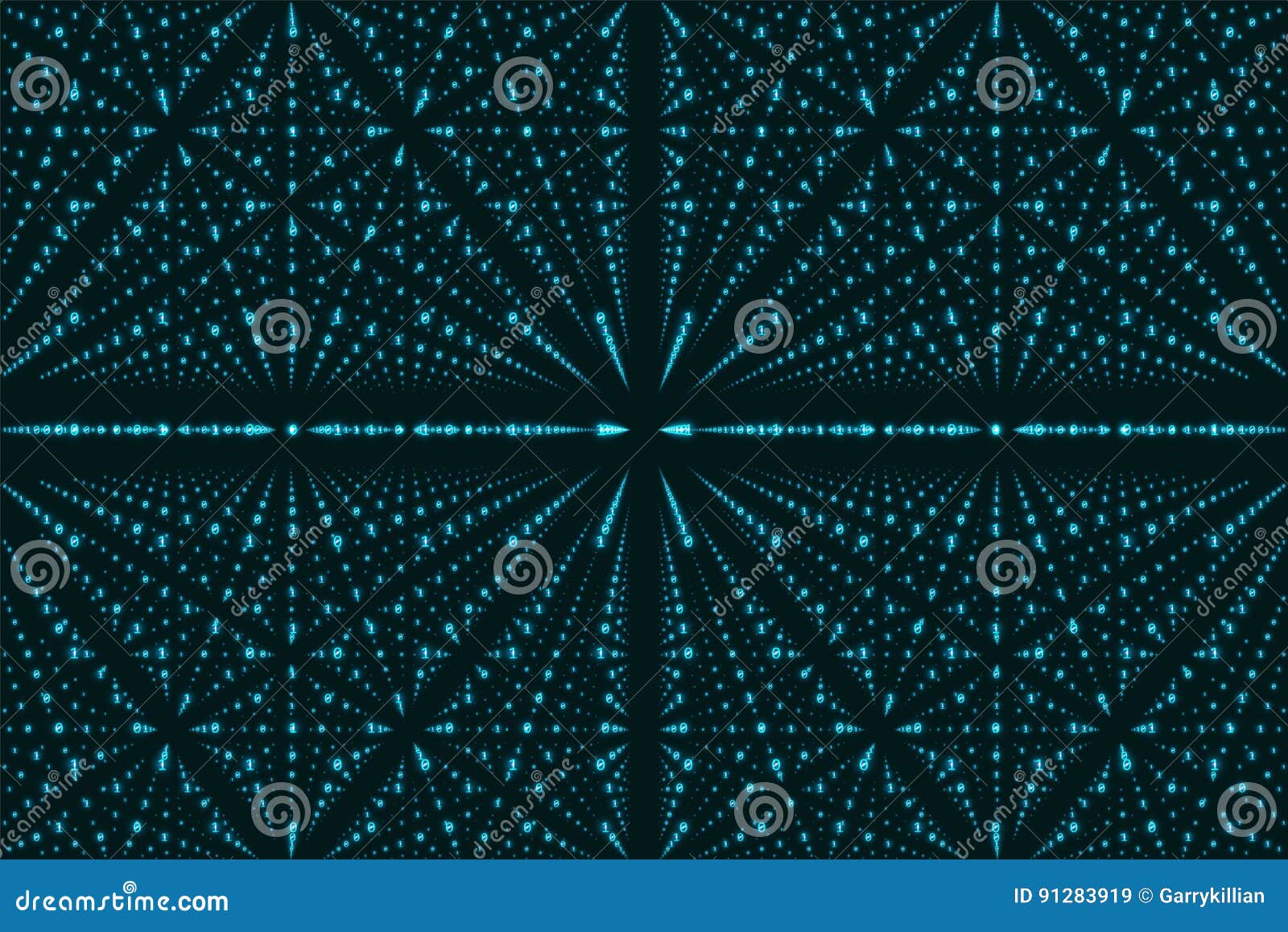 Vector Infinity Data Matrix Visualization Blue Big Data Structure With Binary Numbers Lattice 6571