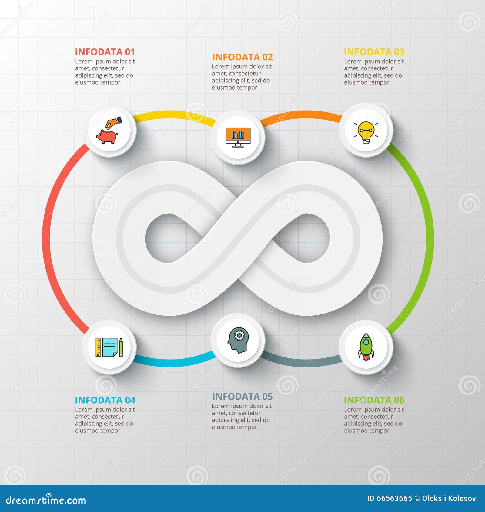 Vector Infinity Element for Infographic. Stock Vector - Illustration of ...