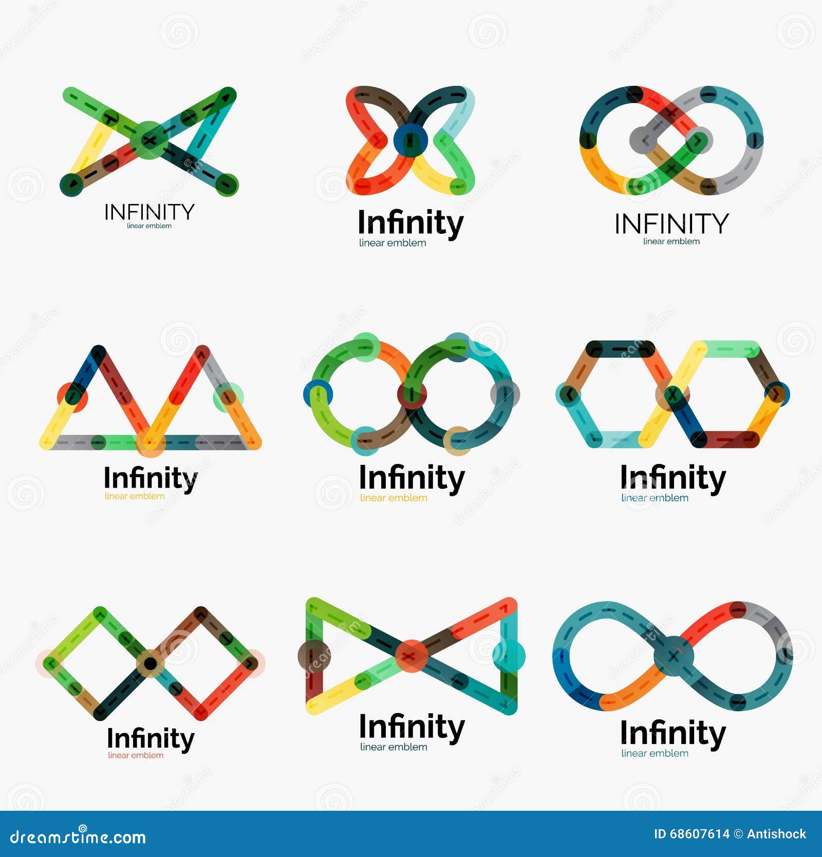 Vector Infinity Logo Set, Flat Colorful Icons Stock Vector ...