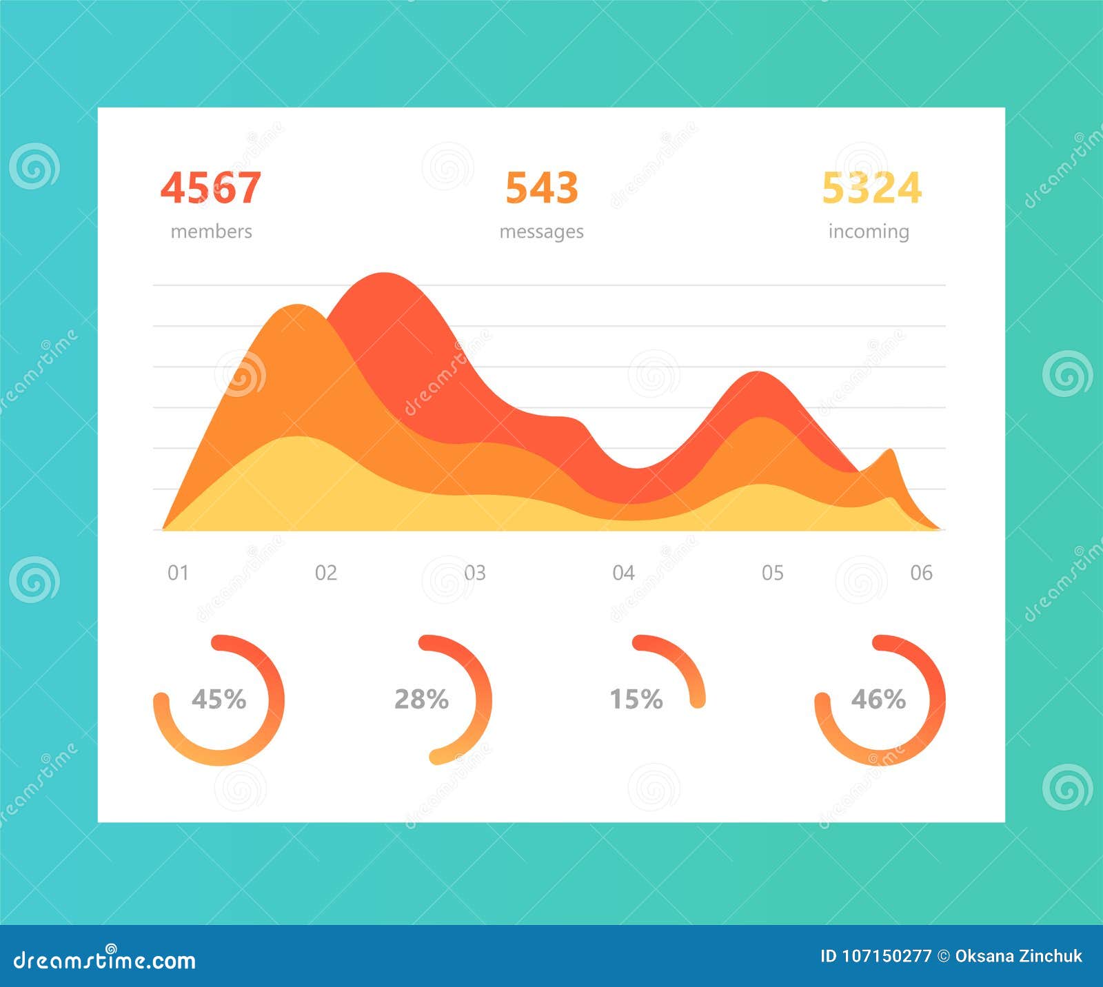 Vector Info Graphic Illustration. Information Graphic Chart in Modern ...