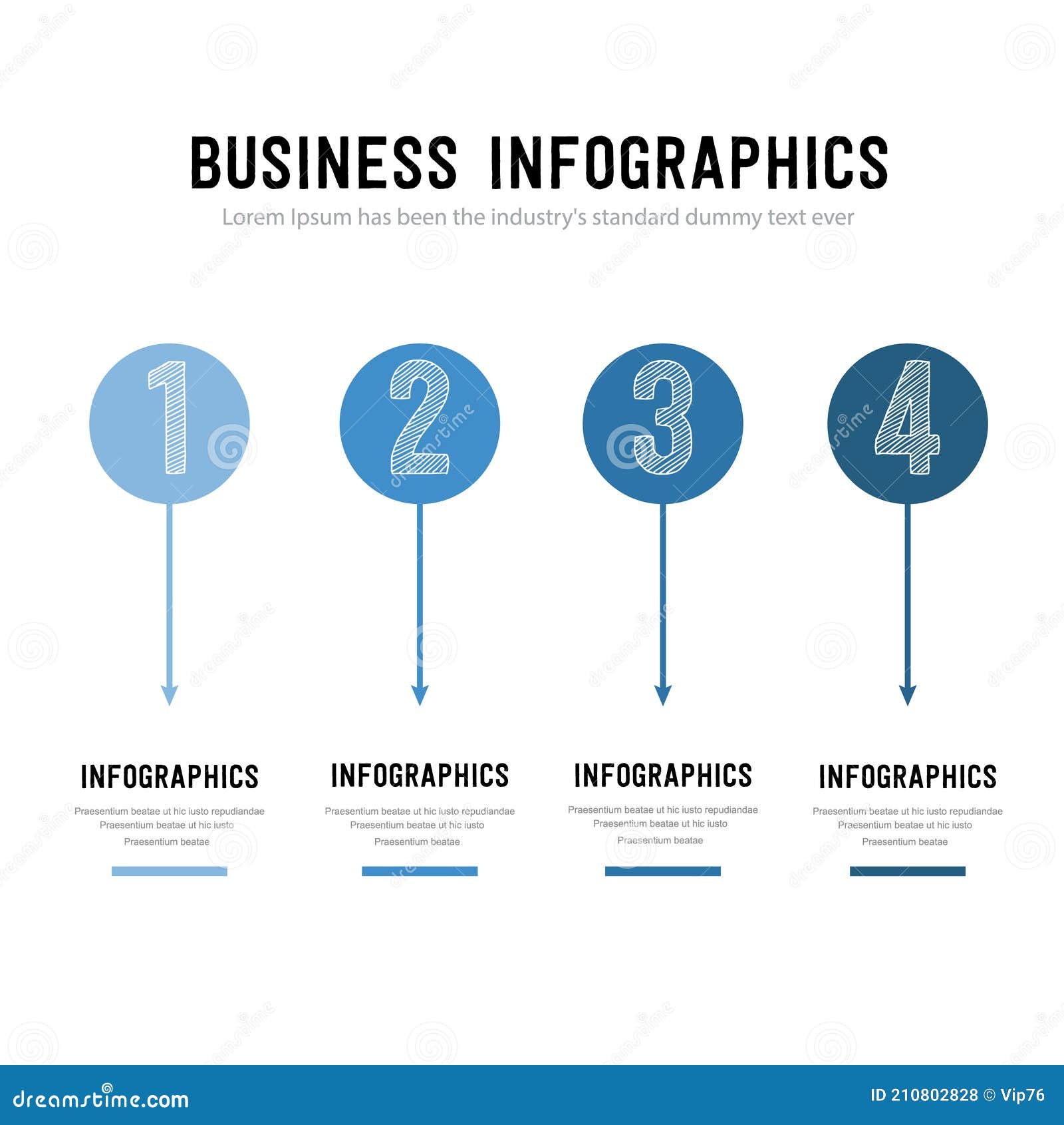 Vector Info-graphic Line Design with Numbers and 4 Options of Steps ...