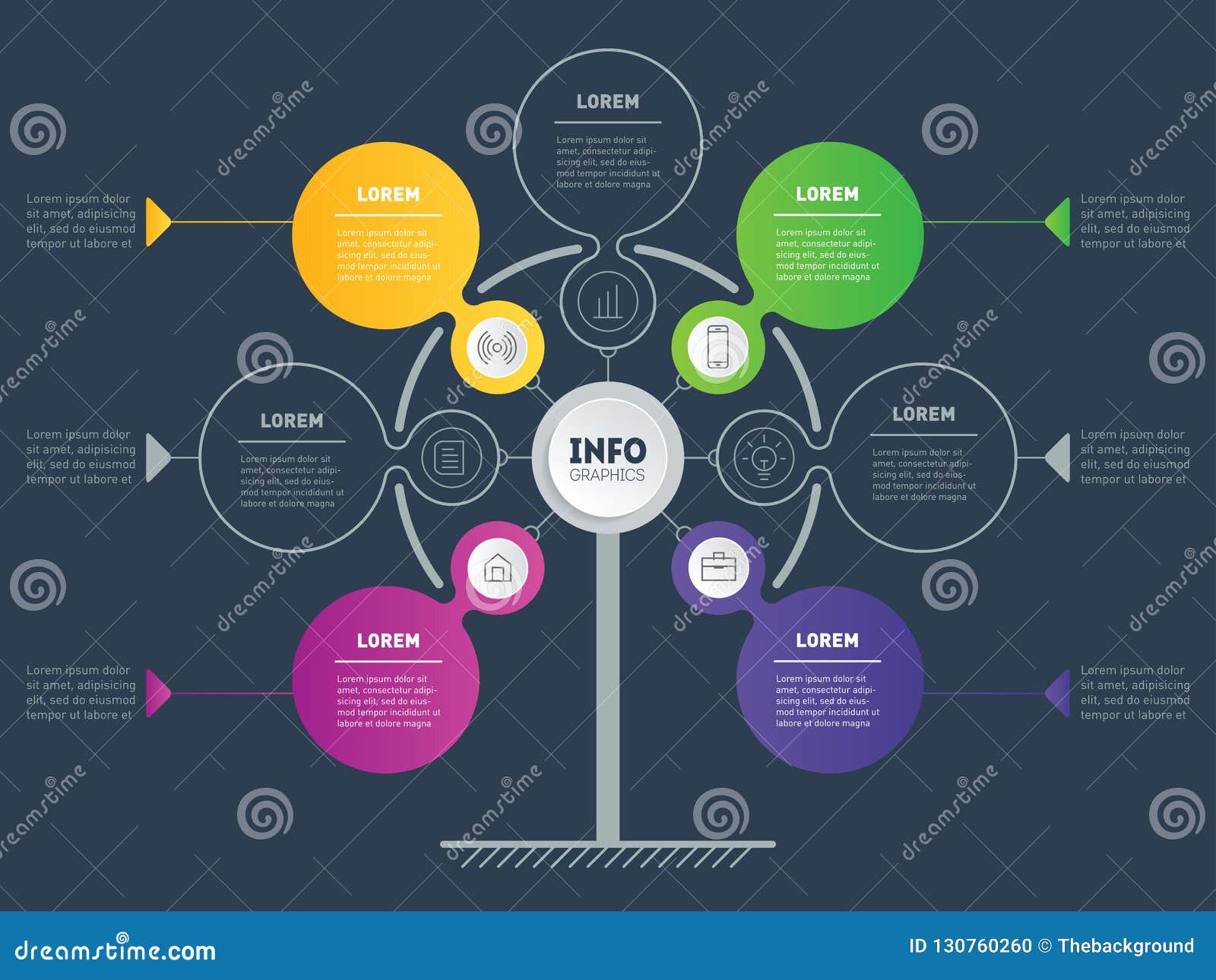 Vector Info Graphic of Technology or Education Process with 4 or Stock ...
