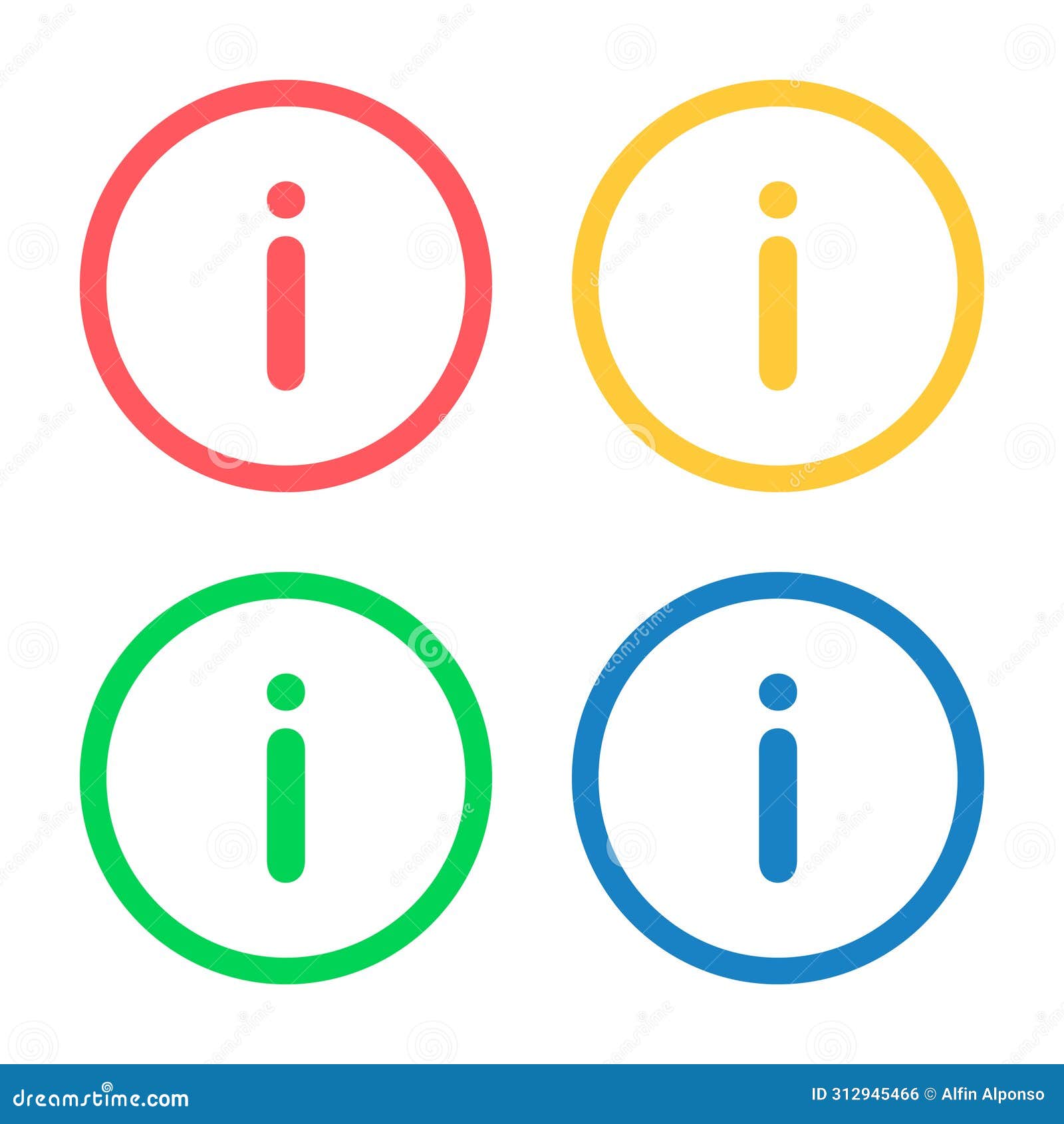 Vector Info Symbol Icon Set in Multiple Colours Stock Vector ...