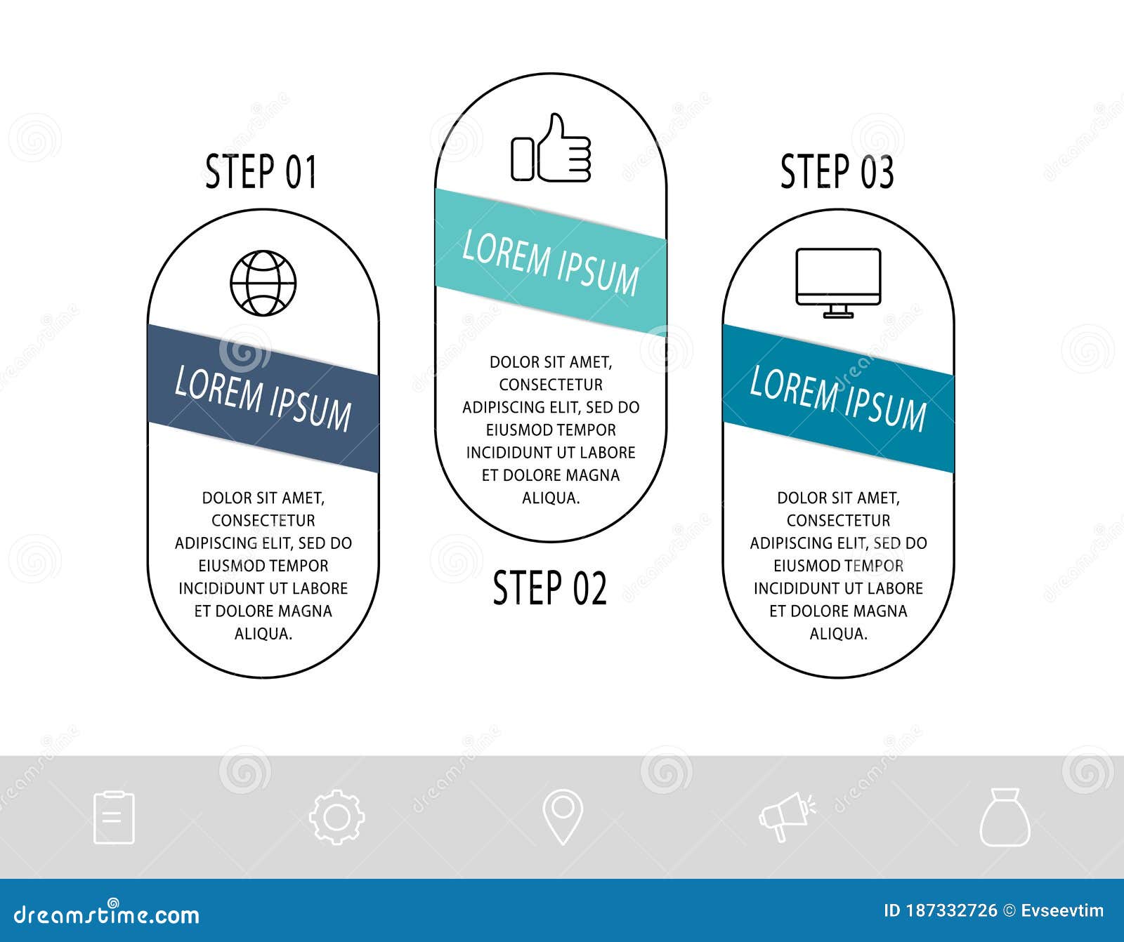 Vector Infograph Flat Template. Shape with Arrow for Three Diagrams ...