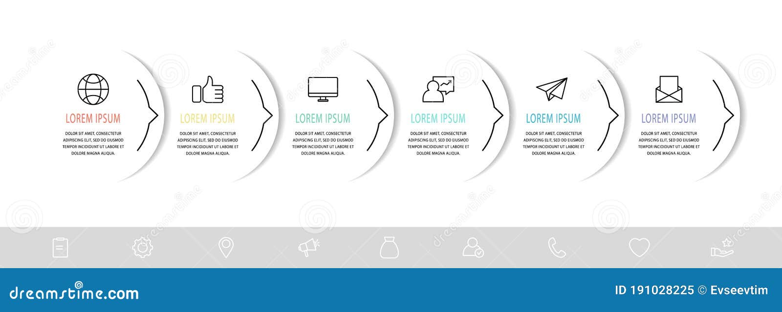Vector Infograph Flat Template. Shape With Six For Four Diagrams, Graph ...
