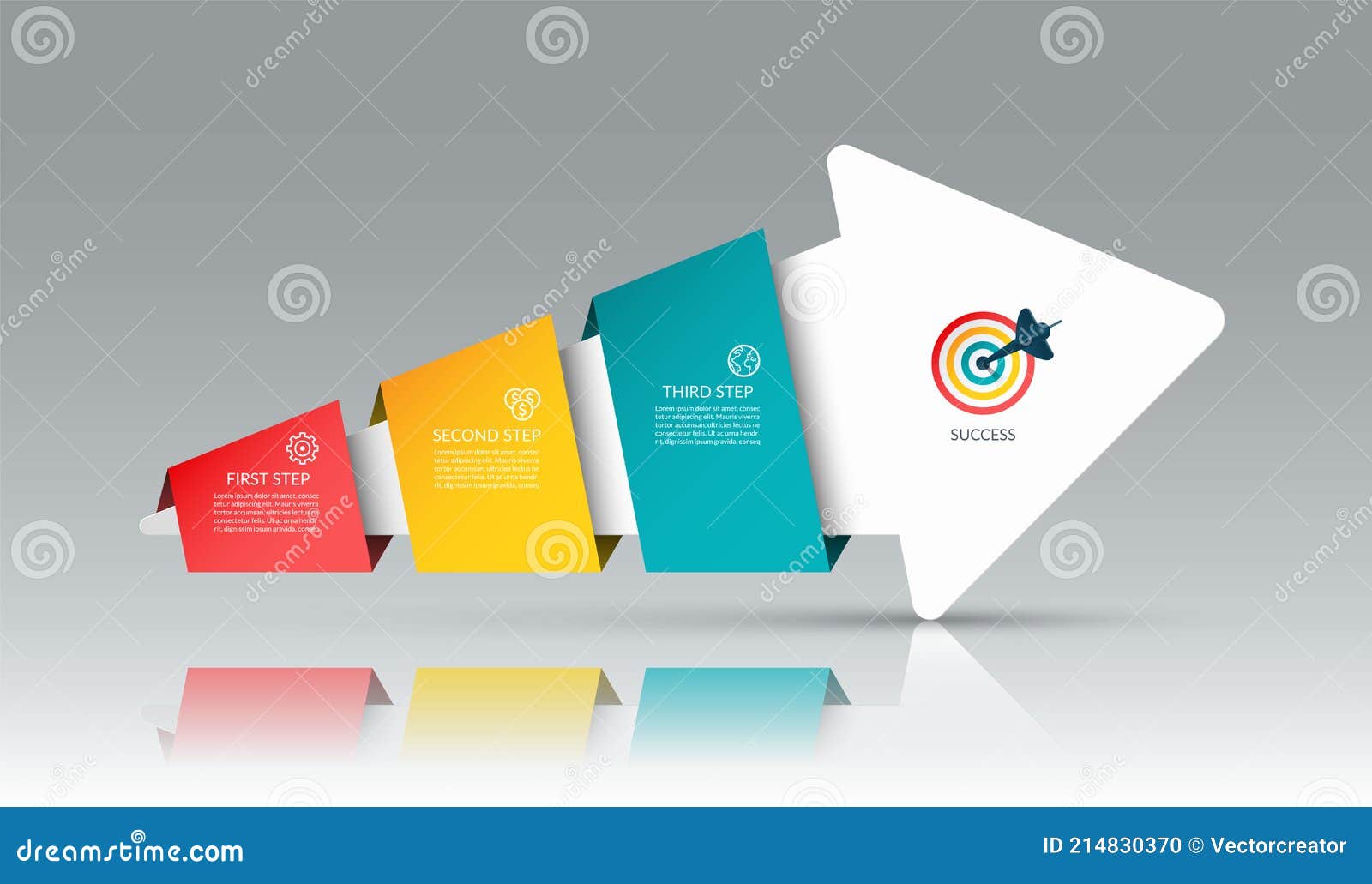 Arrow Graphic Segment Infographic Vector Illustration | CartoonDealer ...