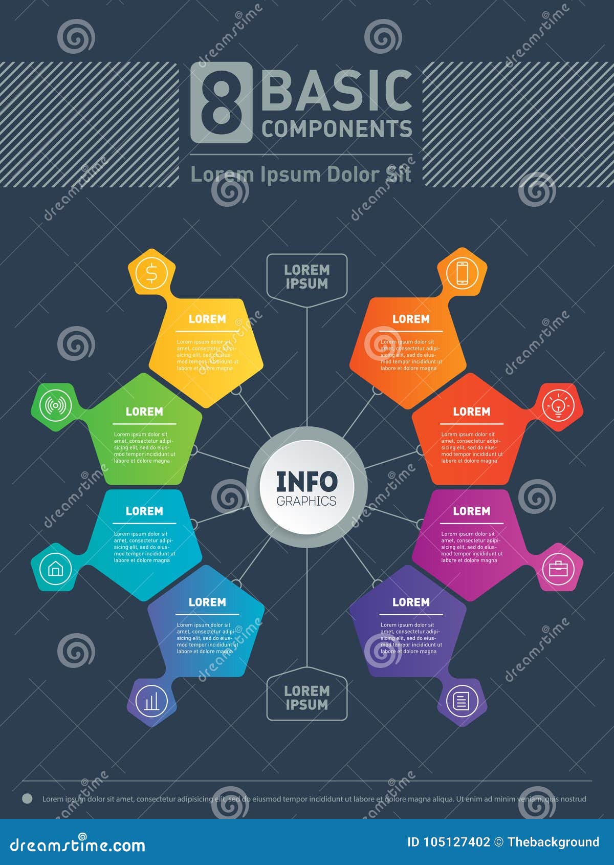 Vector Infographic. 8 Basic Components of Business, Technology O Stock ...
