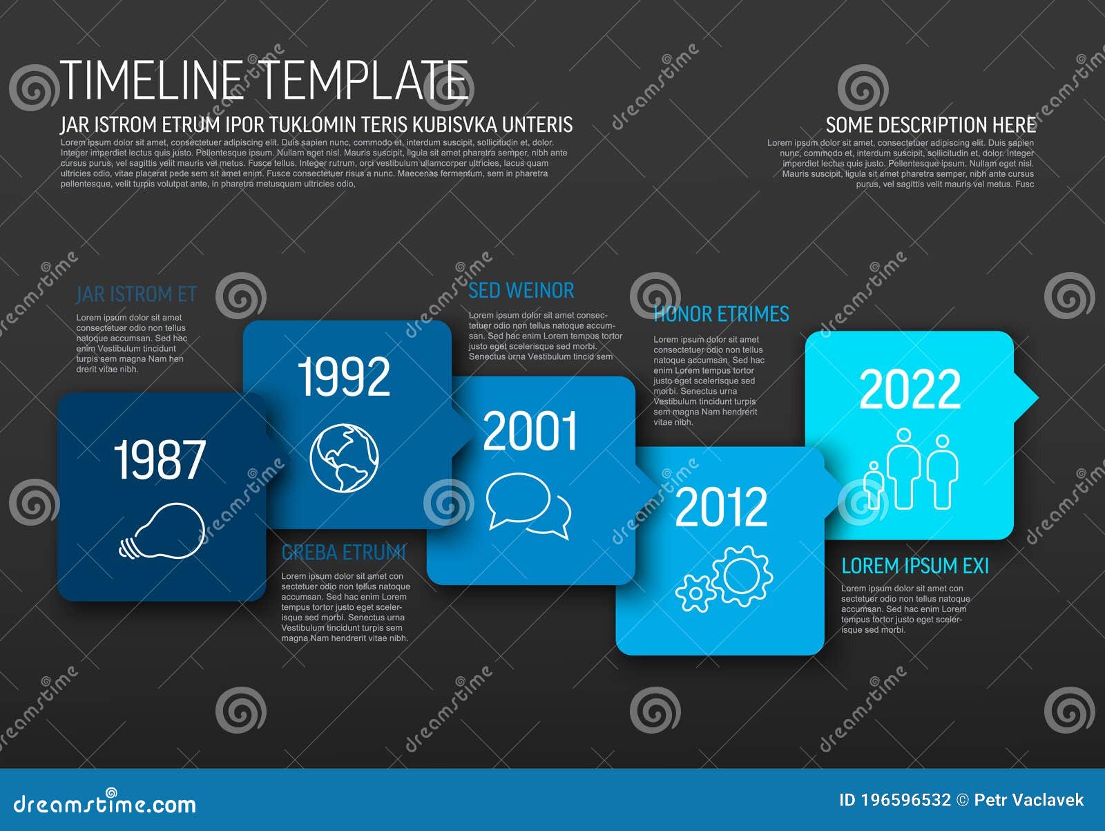 Horizontal Timeline Infographics 4 Steps For Business Cartoon Vector ...