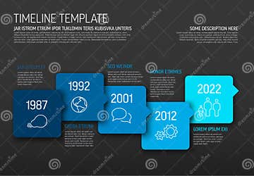 Vector Infographic Blue Horizontal Timeline Template Stock Vector ...