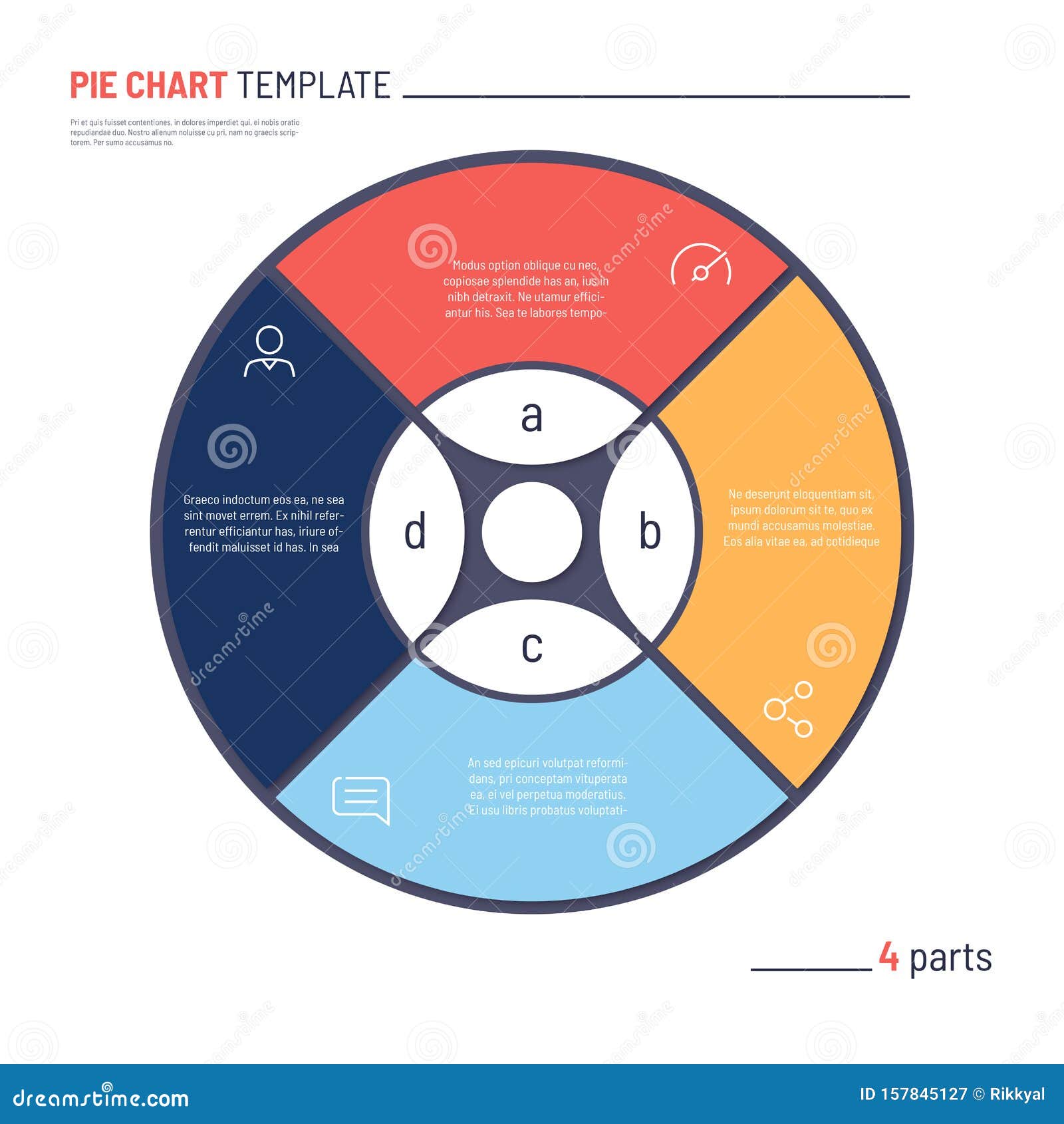 Vector Infographic Circle Chart Template. Four Parts Stock Vector ...