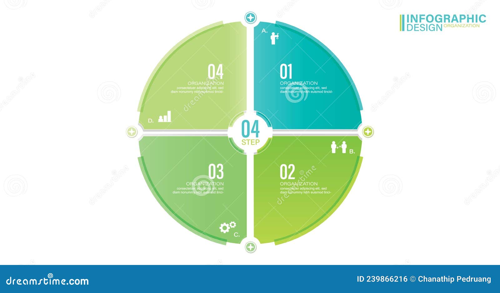 Vector Infographic Circle. Cycle Diagram with 4 Options. Presentation ... Vector Infographic Circle. Cycle Diagram with 4 Options. Presentation ...