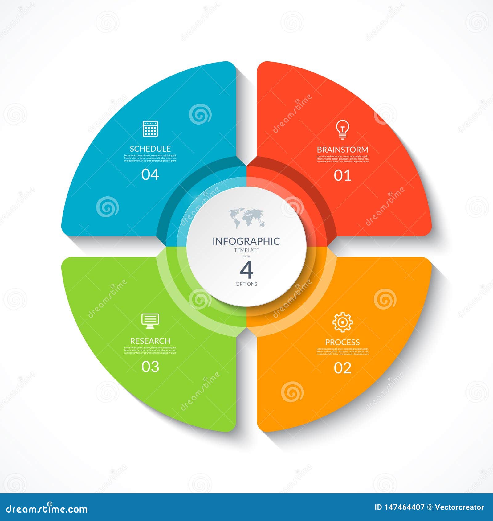 Vector Infographic Circle. Cycle Diagram with 4 Options Stock Vector ...