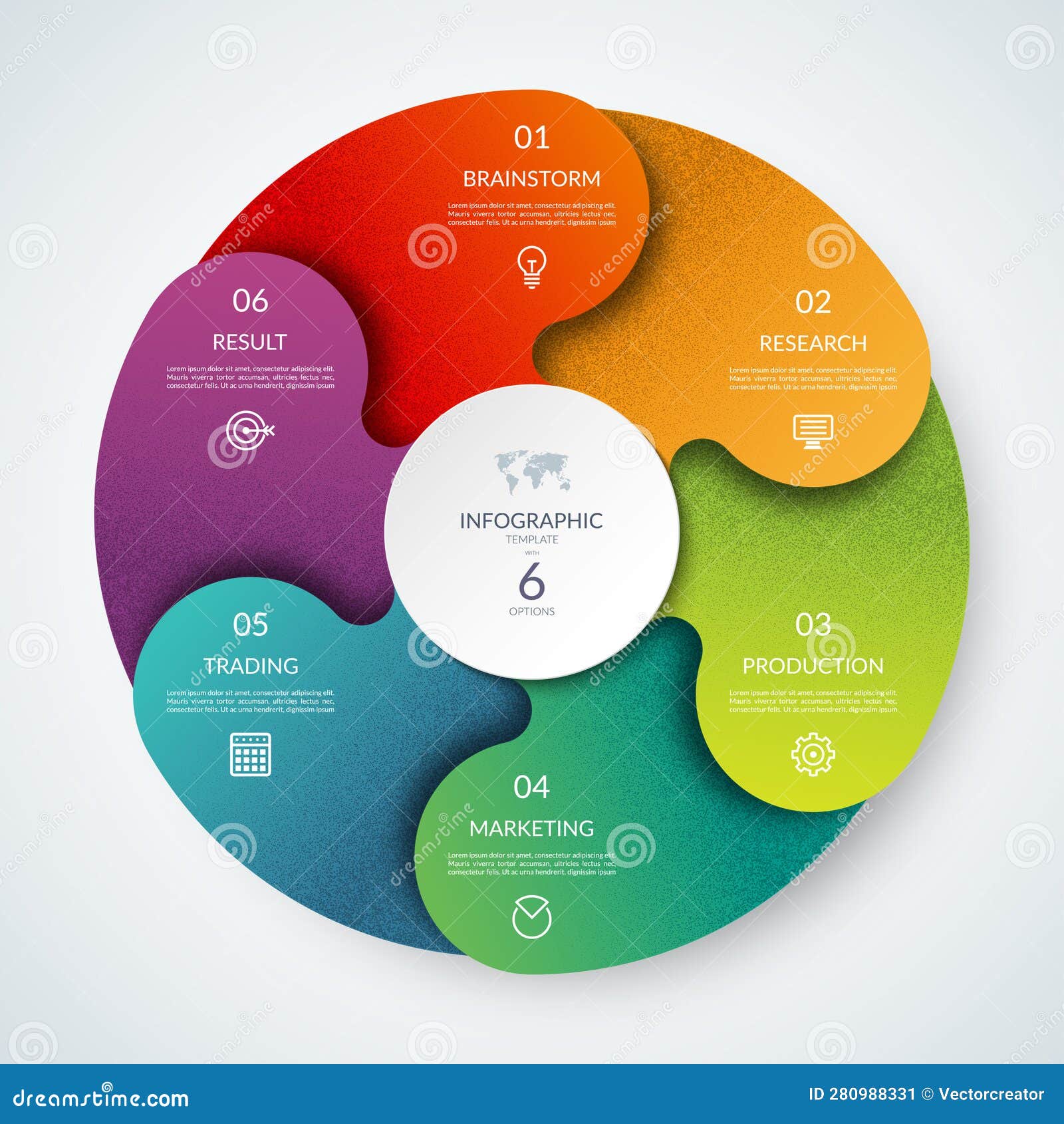 Vector Infographic Circle. Cycle Diagram With 6 Steps. Round Chart ... Vector Infographic Circle. Cycle Diagram With 6 Steps. Round Chart ...