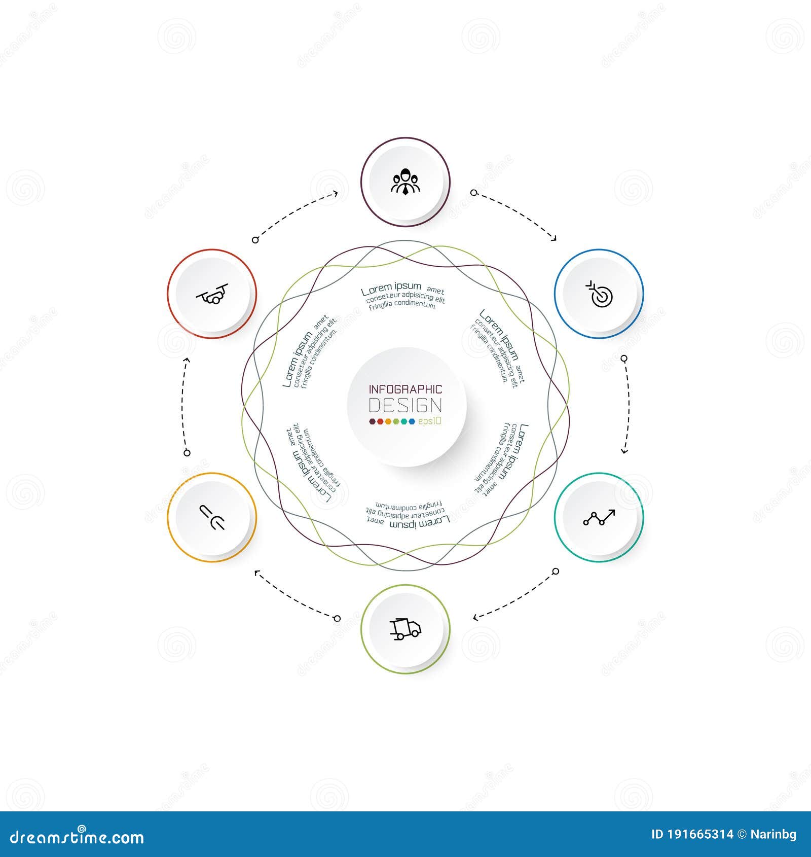 Vector Infographic Circle High Tech Style Can Use with Organization ...