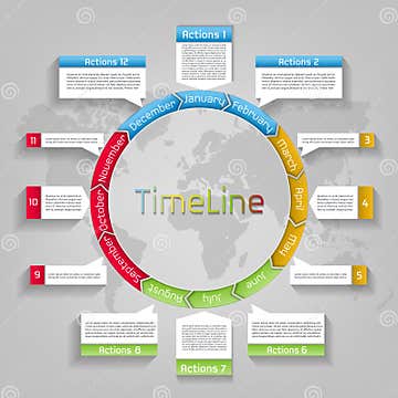 Vector Infographic Circle Timeline Template Stock Vector - Illustration ...