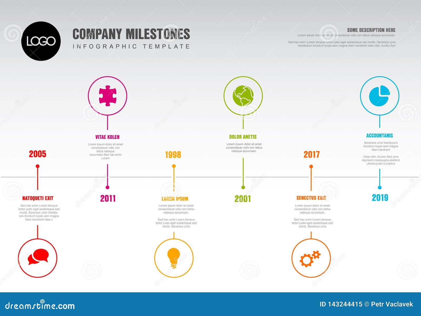 Vector Infographic Company Milestones Timeline Template Stock Vector ...