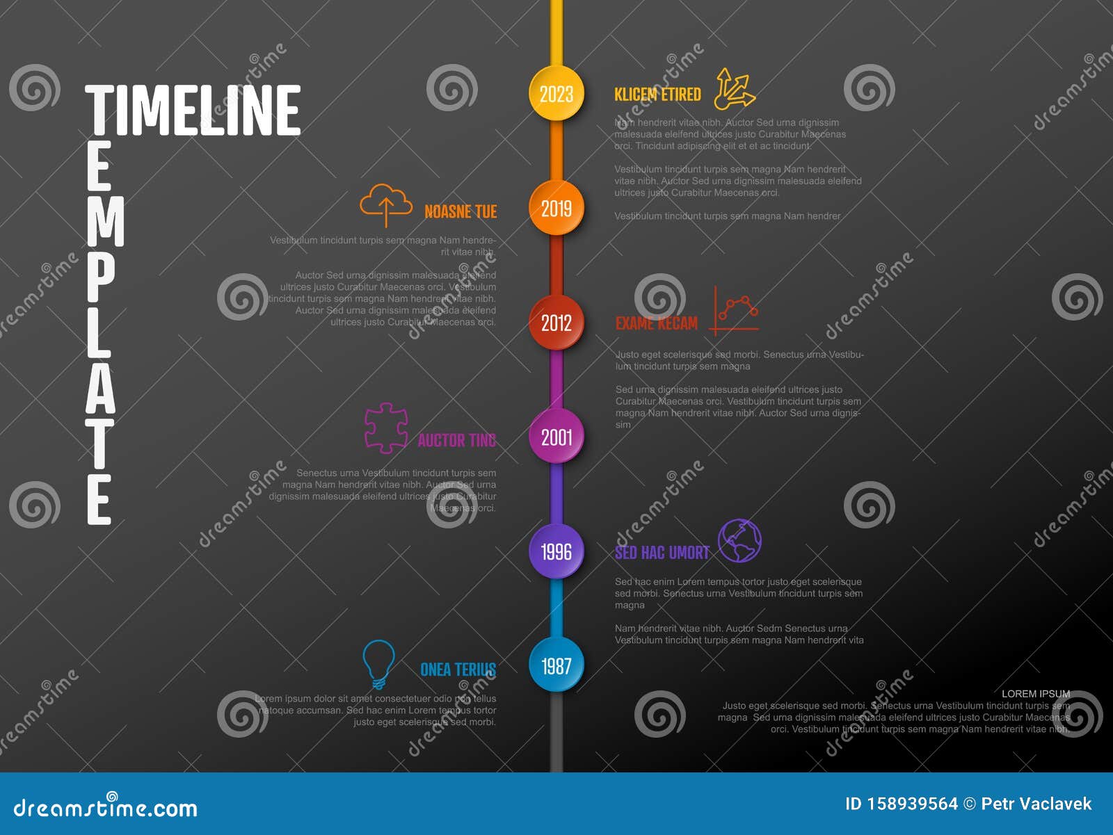 Timeline Vertical Report, Template, Chart, Scheme, Step By Step ...
