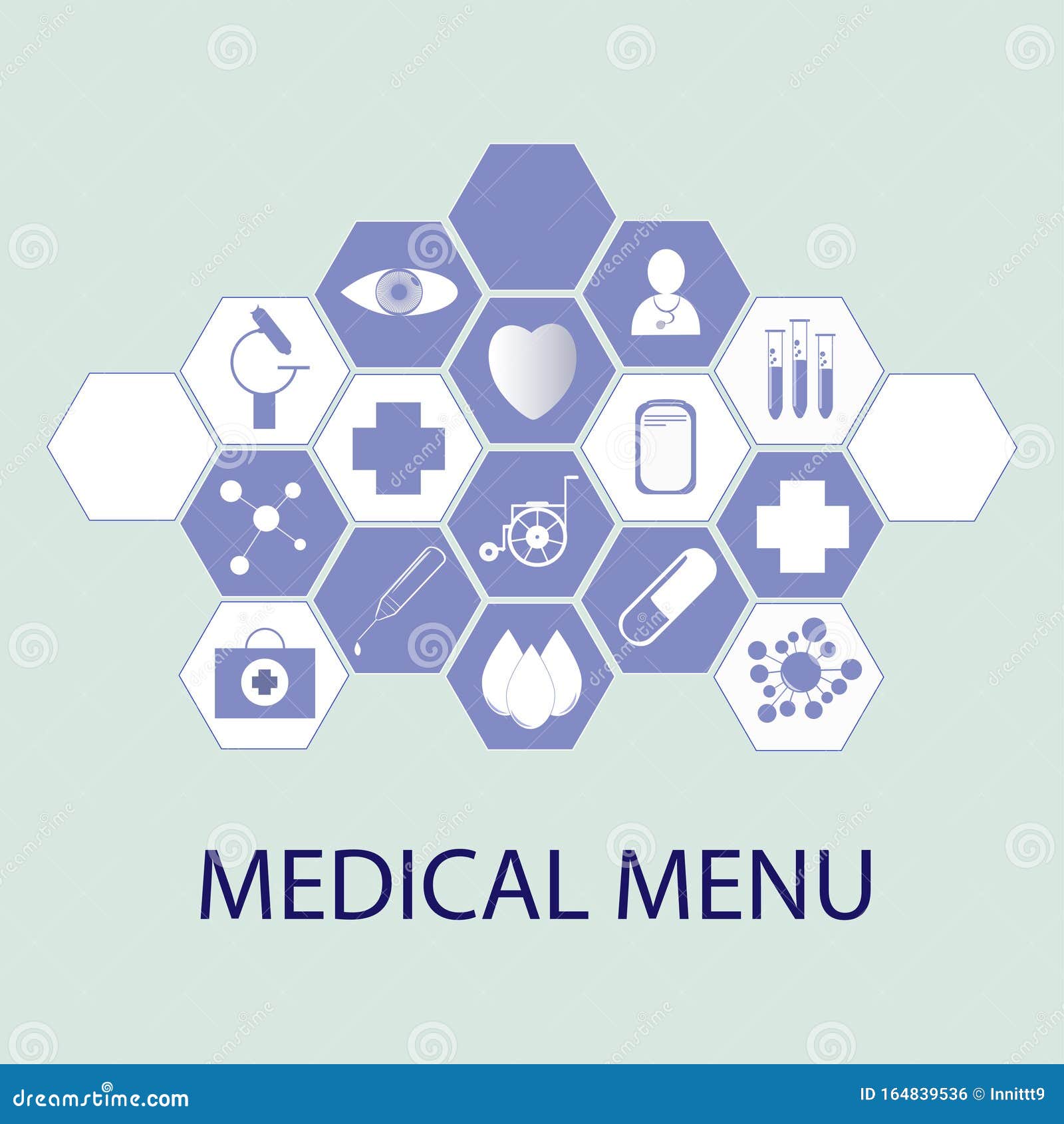 Vector Infographic Composition with Medical Menu and Health Icons Stock ...
