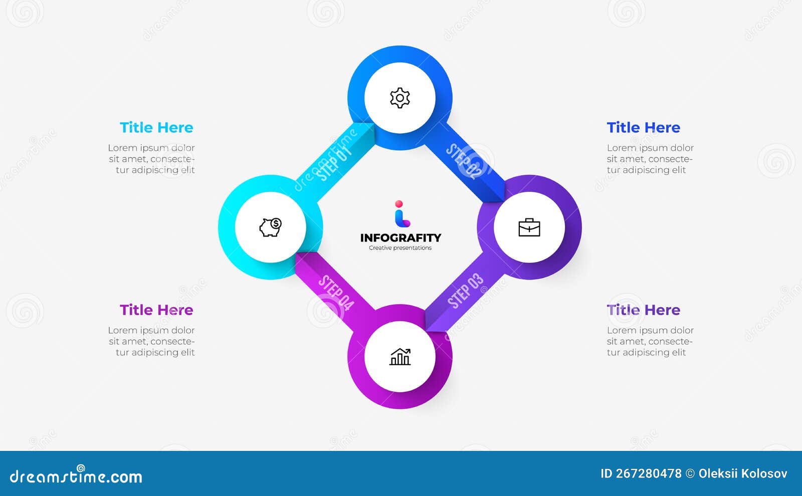 Vector Infographic. Cycle Diagram with 4 Options Stock Vector ...