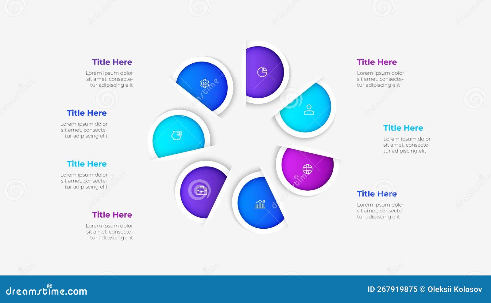 Vector Infographic. Cycle Diagram With 7 Options, Steps Or Processes ...