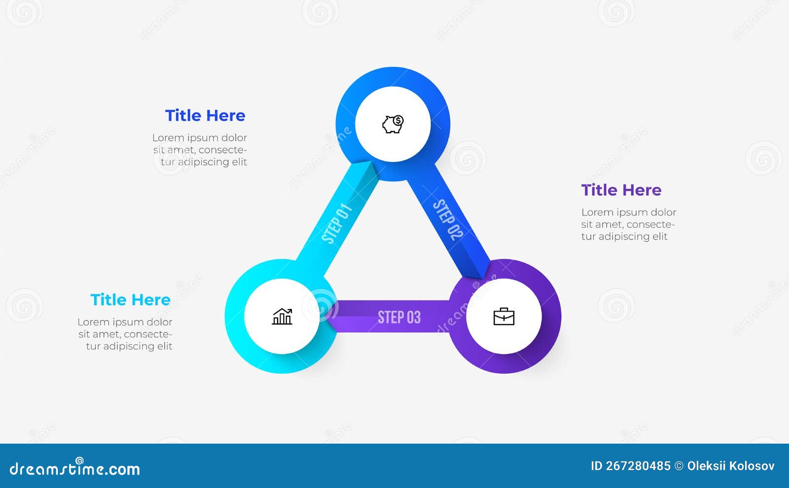 Vector Infographic. Cycle Diagram with 3 Options Stock Vector ...