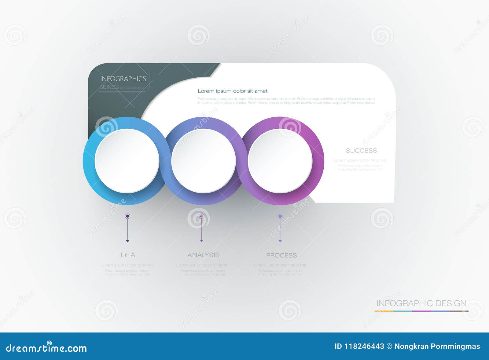 Infograph 6 Steps Element, Diagram Process With Centre Circle And ...
