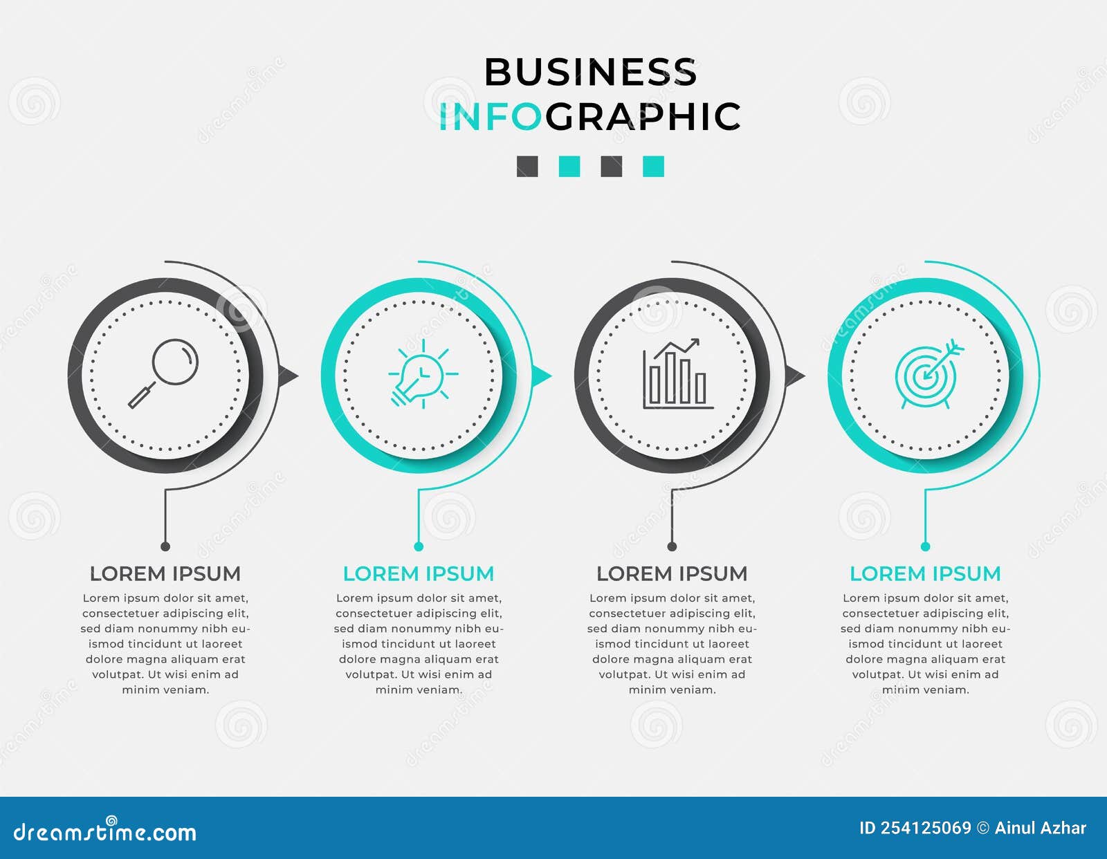 Vector Infographic Design Business Template with Icons and 4 Options or ...