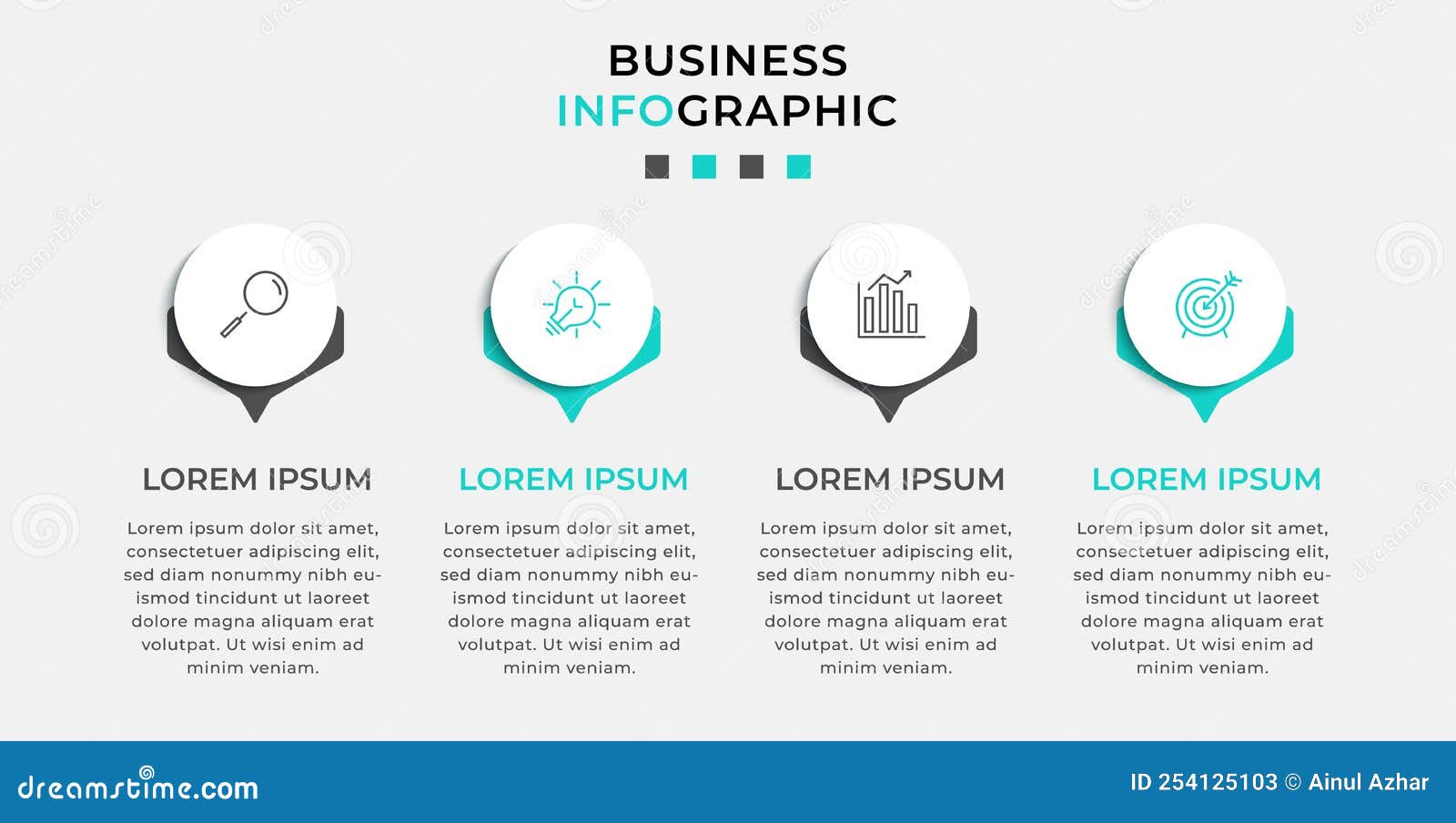 Vector Infographic Design Business Template with Icons and 4 Options or ...