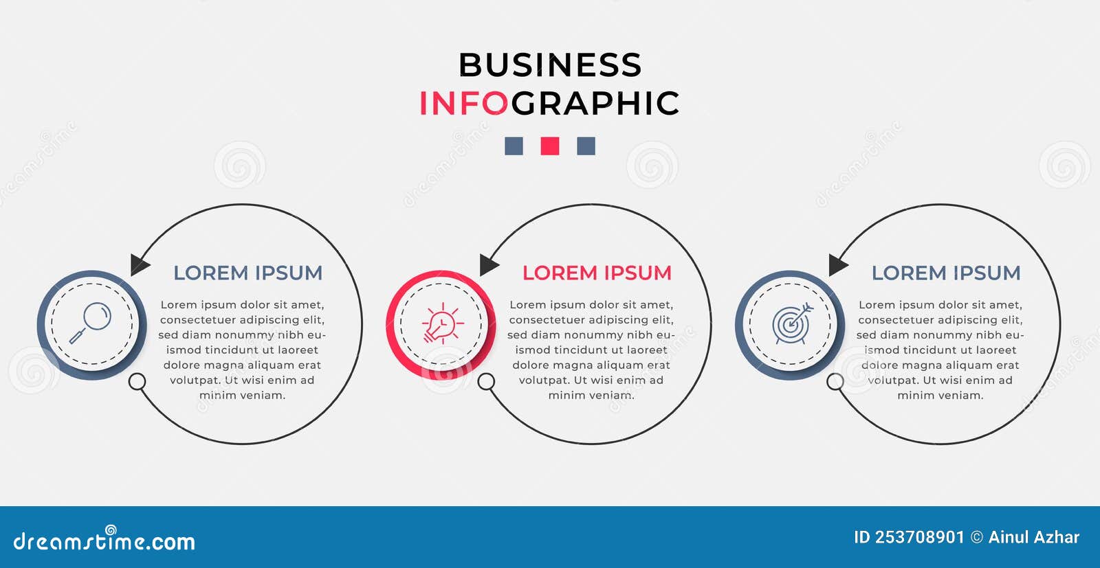 Business Infographic Design Template Vector with Icons and 3 Options or ...