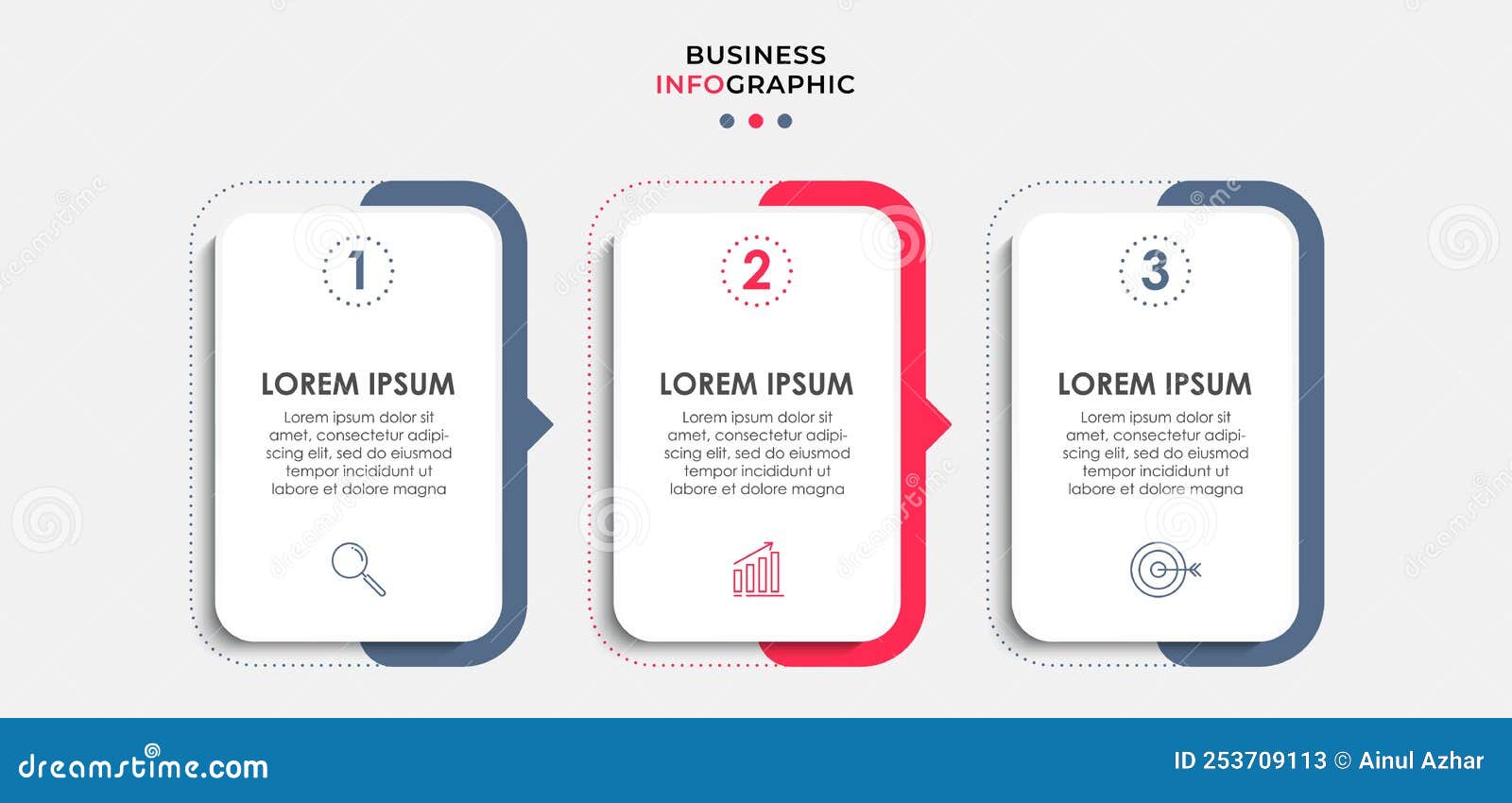 Business Infographic Design Template Vector with Icons and 3 Options or ...