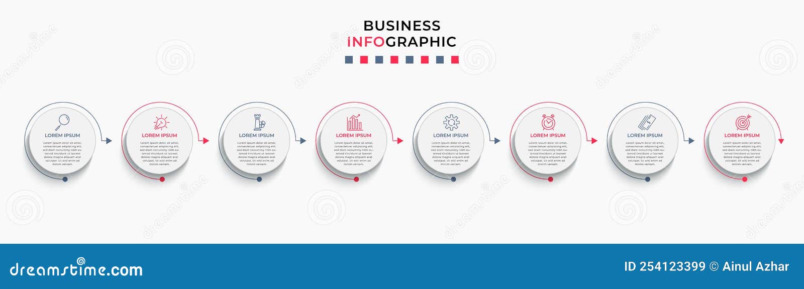 Vector Infographic Design Business Template with Icons and 8 Options or ...