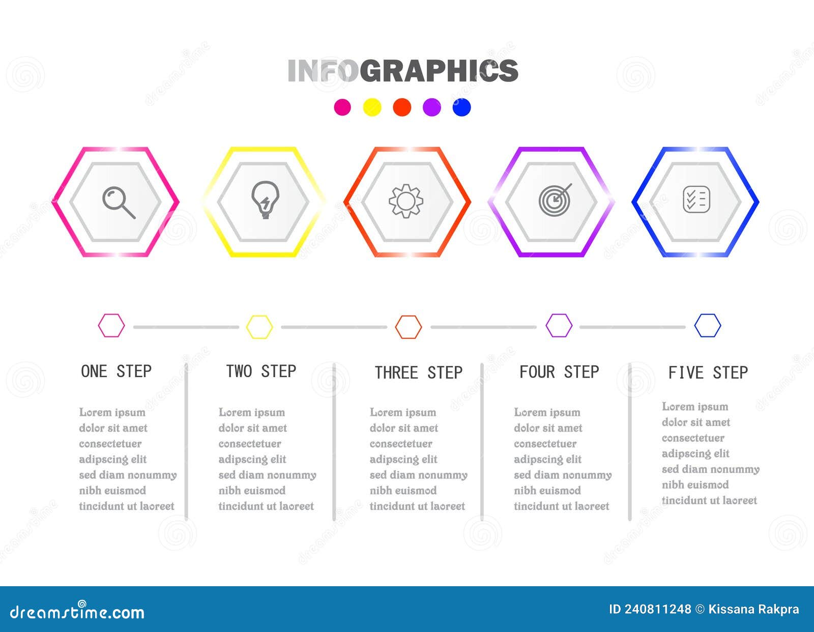 Vector Infographic Design with Icons. 5 Options or 5 Steps Stock ...